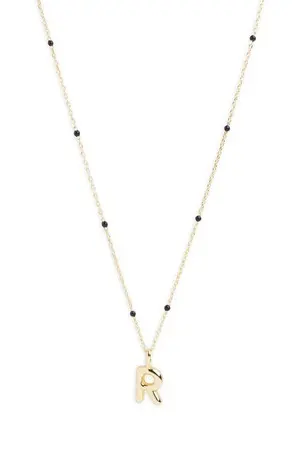 Argento Vivo Initial Pendant Necklace - Gold R