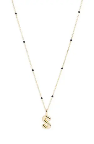 Argento Vivo Initial Pendant Necklace - Gold S