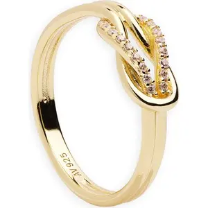 Argento Vivo Love Knot Pavé Ring - Gold