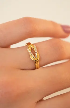 Argento Vivo Love Knot Pavé Ring