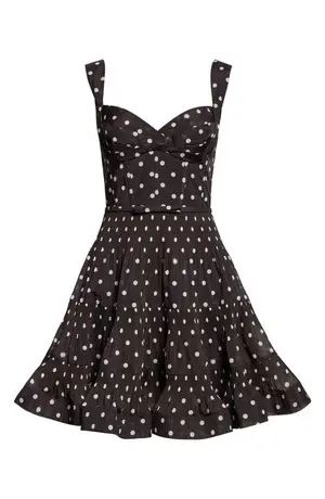 Zimmermann Kindred Spirit Pleated Draped Minidress - Black Dot