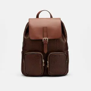 MARC NOLAN Soho Backpack - Woven Cognac