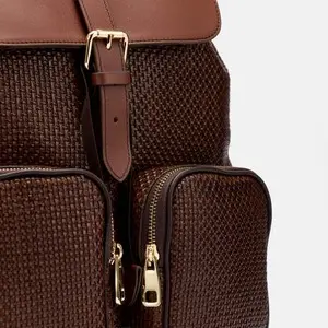 MARC NOLAN Soho Backpack - Woven Cognac