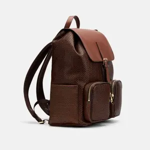 MARC NOLAN Soho Backpack - Woven Cognac
