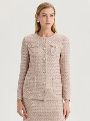 Misook Tonal Tweed Knit Jacket