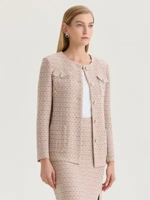 Misook Heritage Tonal Tweed Knit Jacket