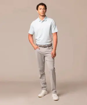 ASHWORTH GOLF 2bar Stripe Polo - Seafoam/white