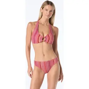 Vince Camuto Crochet Ring Halter Bikini Top - Pink Multi