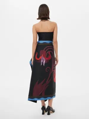 ALAS Reversible Floral Wool-blend Wrap Skirt