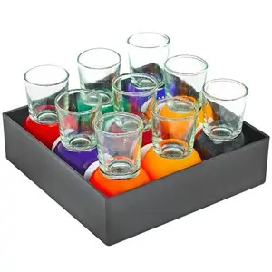 FAIRLY ODD NOVELTIES Billiards Pool Ball Shot Glasses - Multicolored