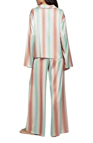 MIDNIGHT BAKERY Stripe Satin Pajamas
