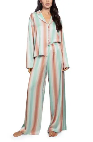 MIDNIGHT BAKERY Stripe Satin Pajamas