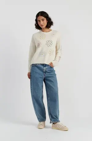 Chinti & Parker Wool-cashmere Garden Floral Sweater - Cream