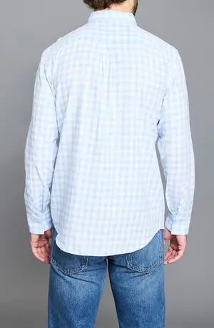 Billy Reid Hutcheson Plaid Button-up Sport Shirt - Light Blue/white