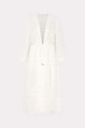 MILLY Tiered Lace Cover-up - White