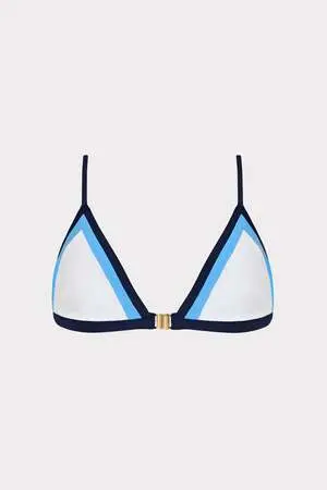 MILLY Positano Colorblock Bikini Top - Navy