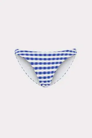 MILLY Margot Jacquard Cottage Bikini Bottom - Blue/white