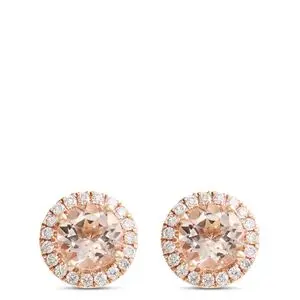 Benbridge Morganite And Diamond Stud Earrings - Pink