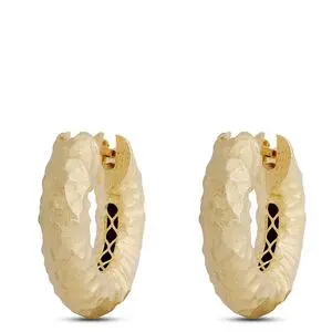 Toscano 14k Yellow Gold 18mm Hammered Hoop Earrings - Yg