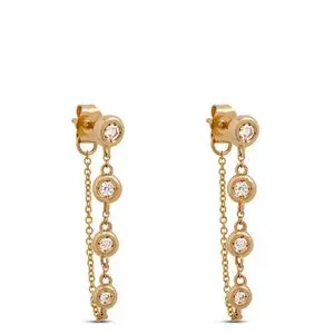 Benbridge 14k Yellow Gold Diamond Cluster Drop Earrings - Yg