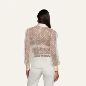 L'Agence Sophie Long-sleeved Blouse Top - Ecru