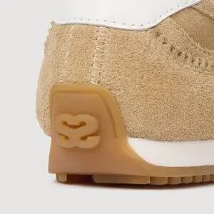 Sandro Light Wave Suede Sneakers - Beige
