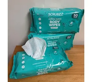 SCRUBZZ 3pk Extra Large Adult Wet Wipes - One-color
