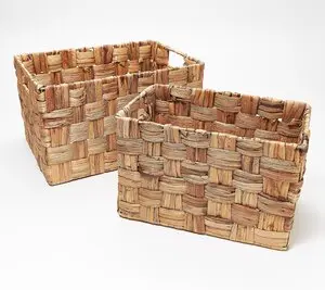 PACIFIC THYME As Is Set Of 2 Nesting Woven Storage Baskets - One-color