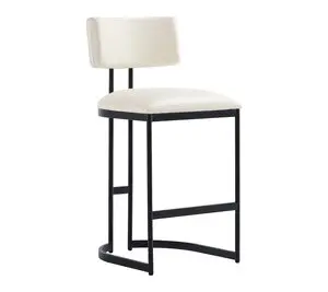 MANHATTAN COMFORT Juno Metal Vegan Leather Coun Ter Stool - One-color