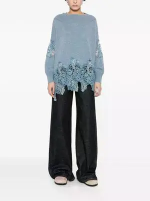 Ermanno Scervino Lace Trimmed Sweater
