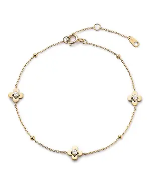 ANA LUISA Flower Station Bracelet - Gold/diamond