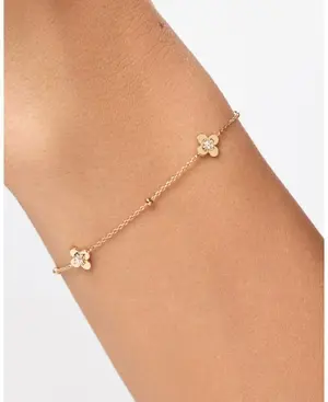 ANA LUISA Flower Station Bracelet - Gold/diamond