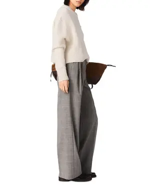 Maje Prince Of Wales Check Palazzo Trousers