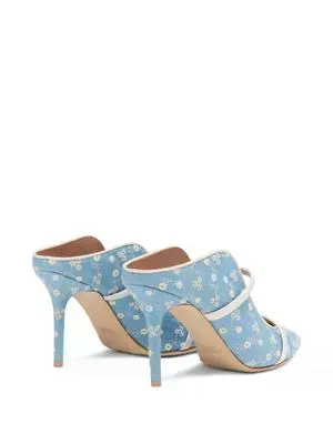 MALONE SOULIERS Maureen Floral-printed Mules - Blue