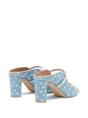 MALONE SOULIERS Norah Floral-printed Heeled Sandals - Blue