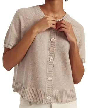 Chinti & Parker Wool Cashmere Button Tee