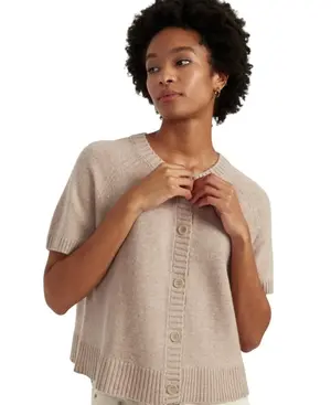 Chinti & Parker Wool Cashmere Button Tee