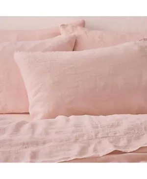 PIGLET IN BED Plain Linen Pillowcase Standard Pillowcase - Rose