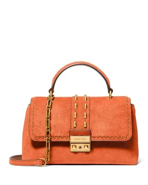 Michael Kors Tribeca Medium Suede Satchel - Mimosa