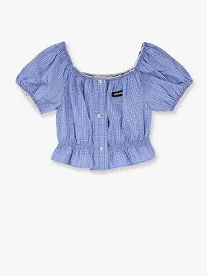 Miu Miu Striped Cotton Top - Blue