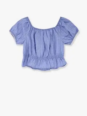 Miu Miu Striped Cotton Top - Blue