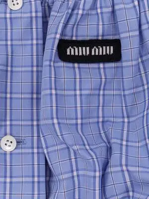 Miu Miu Striped Cotton Top - Blue
