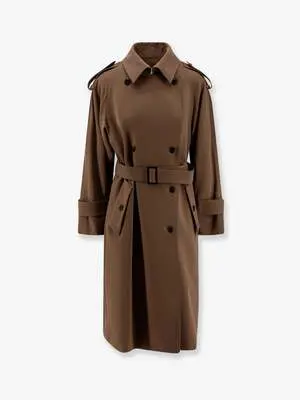 Max Mara Virgin Wool Trench Coat - Brown