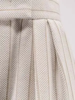Max Mara Wide Leg Pinstripe Cotton Trousers - White