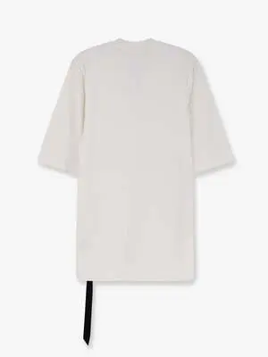 Rick Owens Cotton Tshirt With Logo On The Front - White