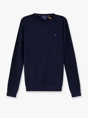 Polo Ralph Lauren Cotton Sweater With Embroidered Logo - Blue