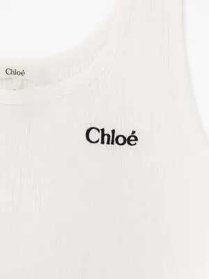 Chloé Ribbed Cotton Tank Top