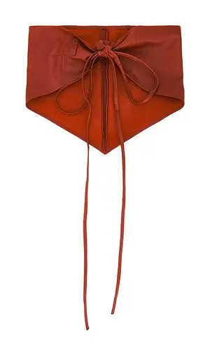 ZIAH Leather Scarf In Red