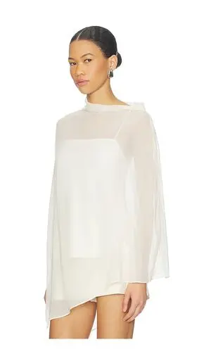 L'academie Evolet Top With Sheer Chiffon Shawl