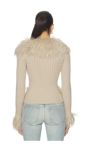 I.AM.GIA Cressida Faux Fur Trimmed Sweater - Neutral